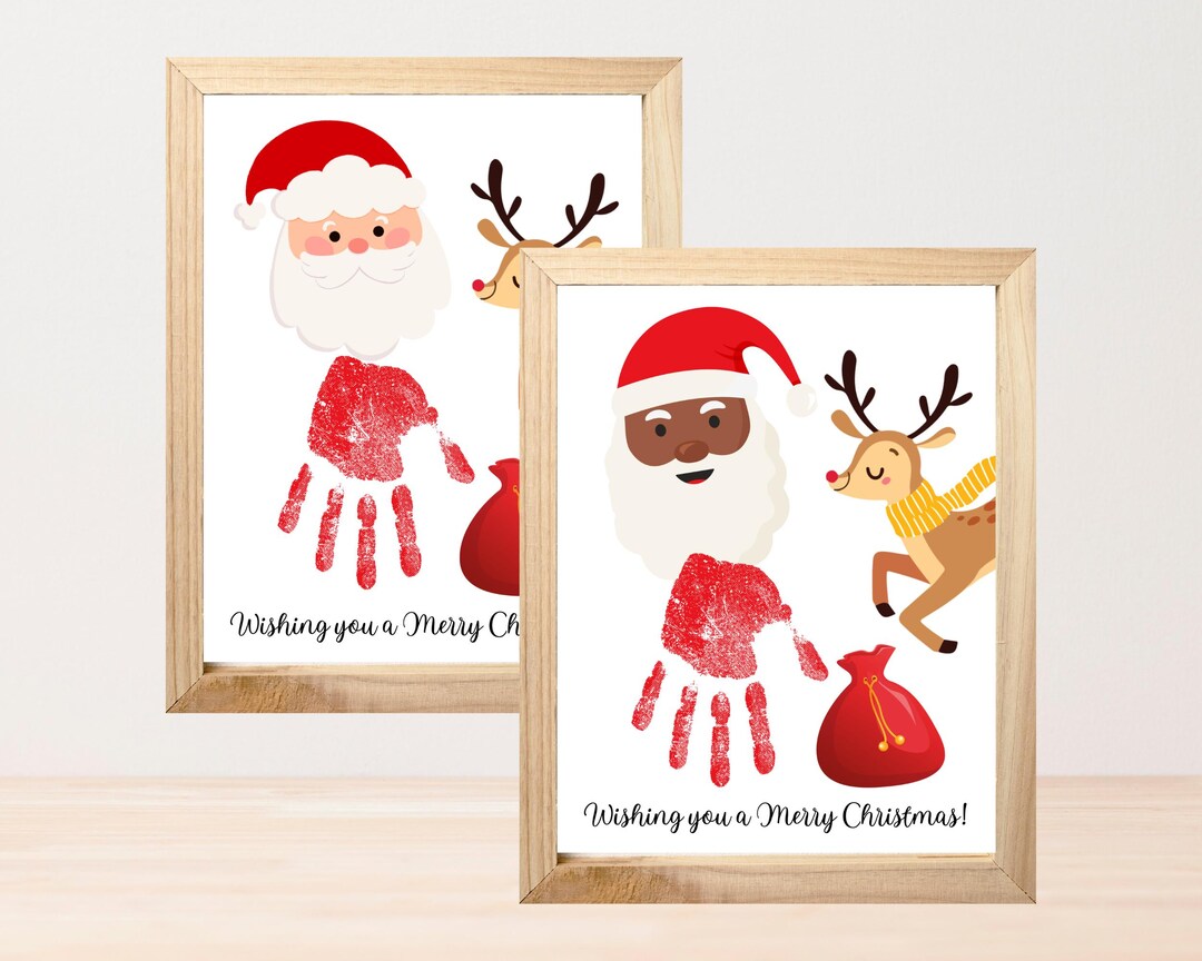 Printable Christmas Handprint Craft With Santa Claus, Preschool ...