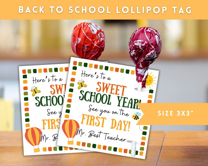Editable Meet the Teacher Blow Pop Tag, Back to School Lollipop Tag ...