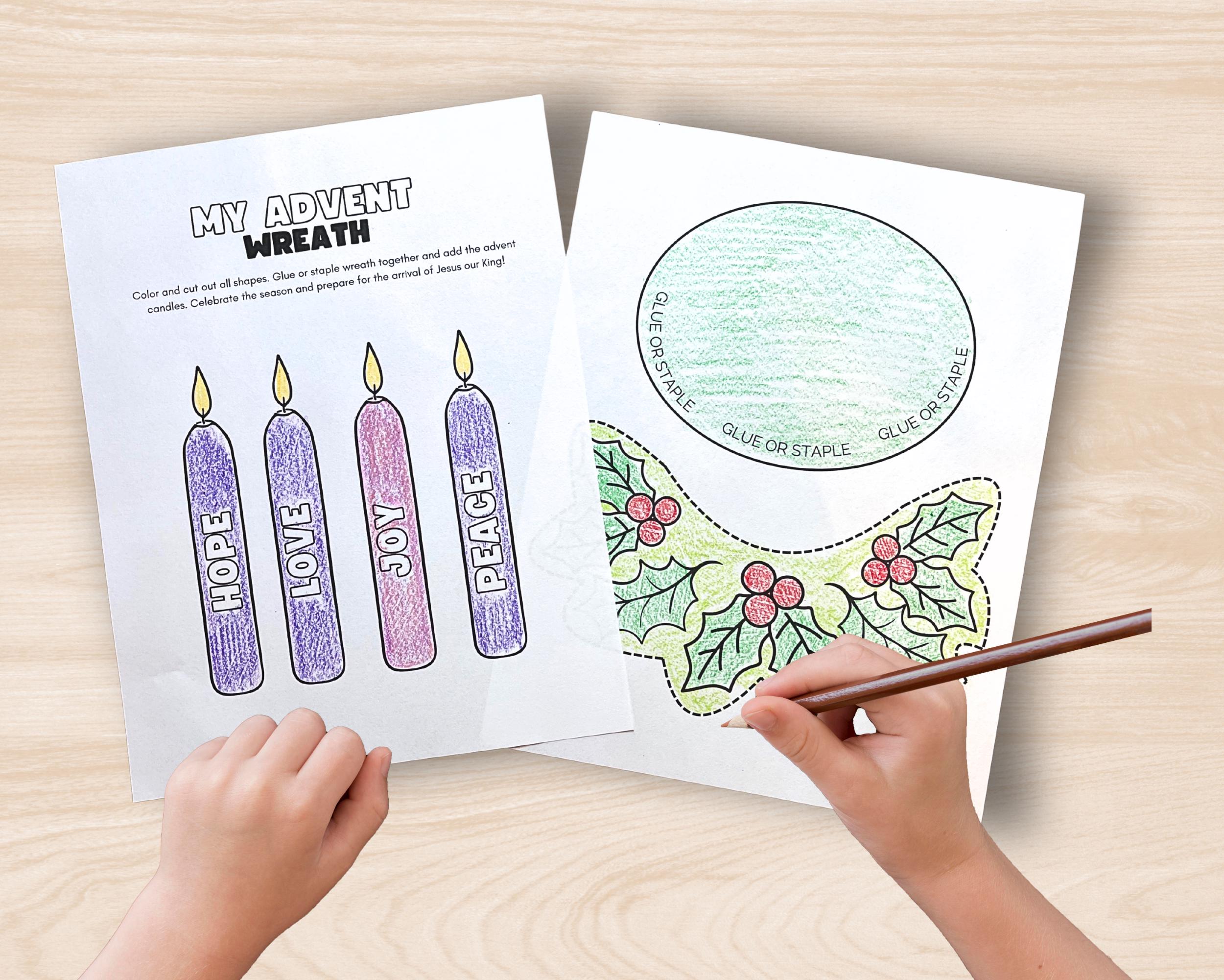 Advent Sunday School Craft, Advent Wreath Christmas Coloring Page ...
