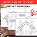 Build a Nativity Craft, Printable Christmas Craft, Christmas Coloring ...