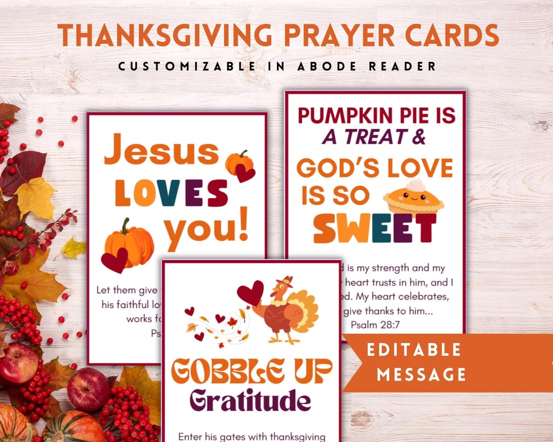 Christian Thanksgiving Gospel Tracts, Bible Verse Cards, Prayer Board ...