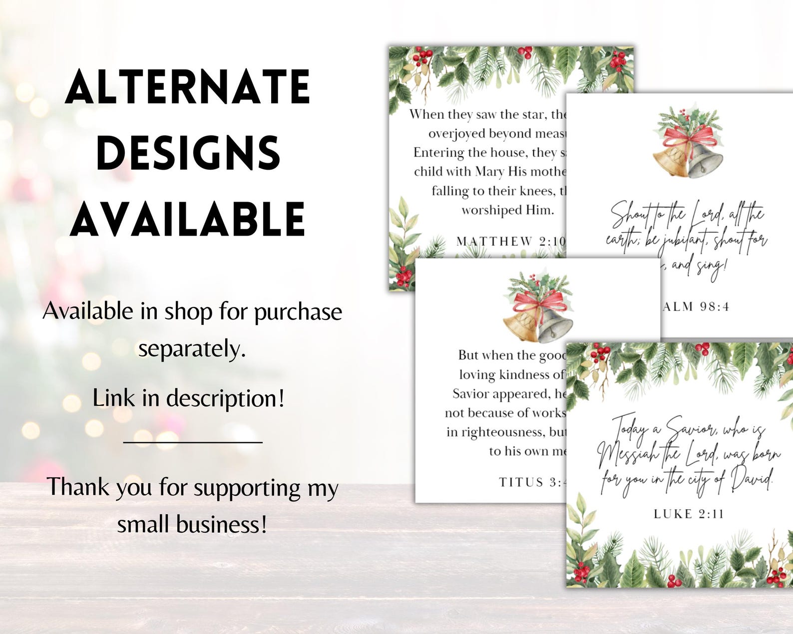 Christian Christmas Bible Verse Cards, Advent Scripture Cards for ...