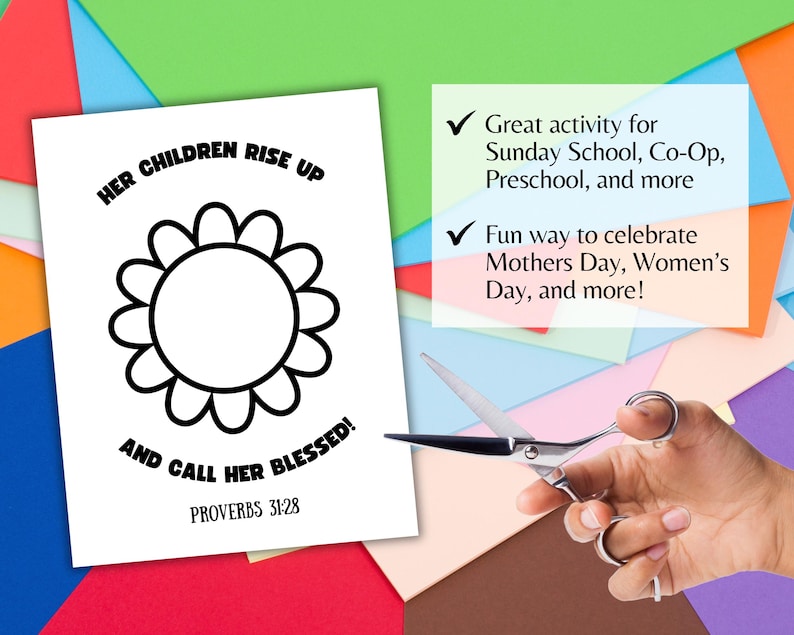 Torn Paper Mothers Day Sunday School Craft, Proverbs 31 Mothers Day ...