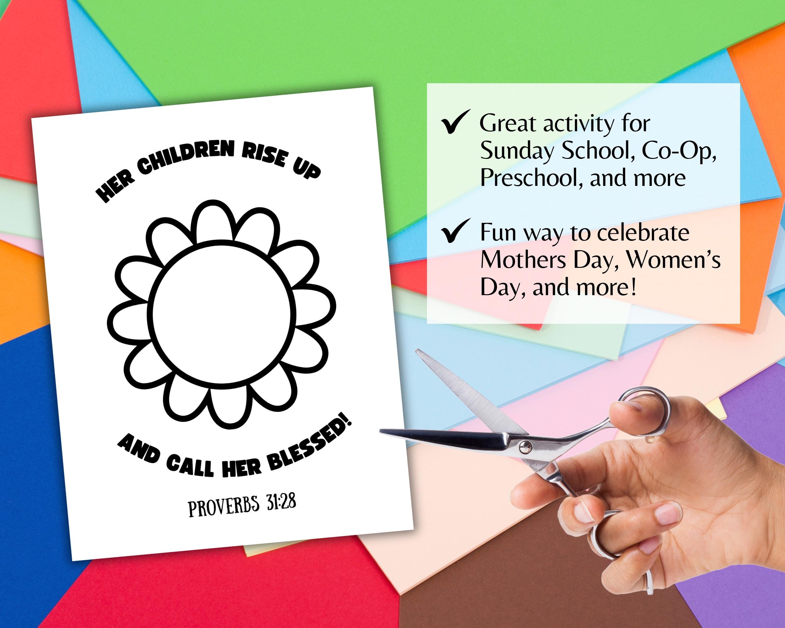 Torn Paper Mothers Day Sunday School Craft, Proverbs 31 Mothers Day ...