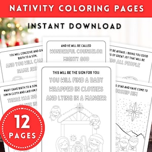 Nativity Coloring Pages, Christmas Story Sunday School and Kids Church ...