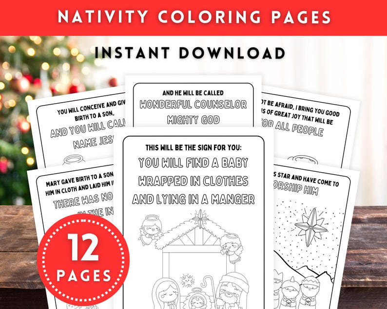 Nativity Coloring Pages, Christmas Story Sunday School and Kids Church ...