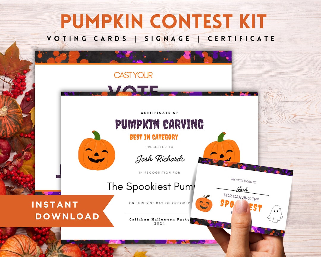 Pumpkin Carving Contest Awards, Pumpkin Carving Voting Ballots ...