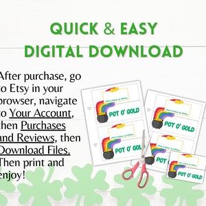 Pot of Gold Treat Bag Topper, St Patricks Day Tags, Saint Patricks Day ...