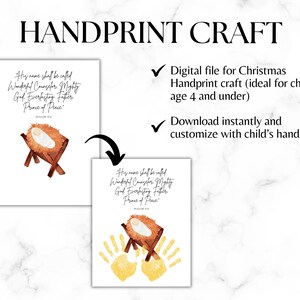 Nativity Handprint Christmas Craft, Baby Jesus Crafts for Bible Class ...