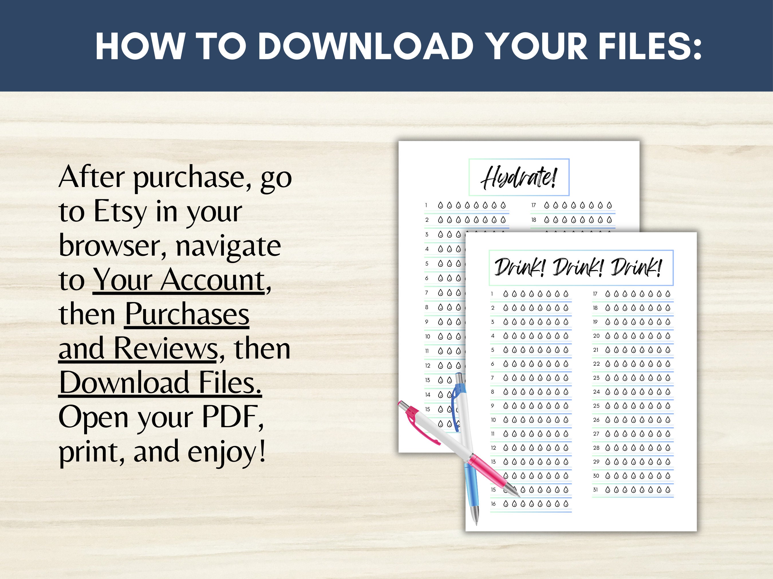 Drinking Water Habit Tracker Printable, Drinking Water Tracker, Water ...