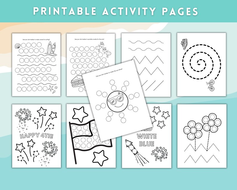 Summer Dot Marker Activities, Dot Marker Coloring Sheets, Dot Marker ...