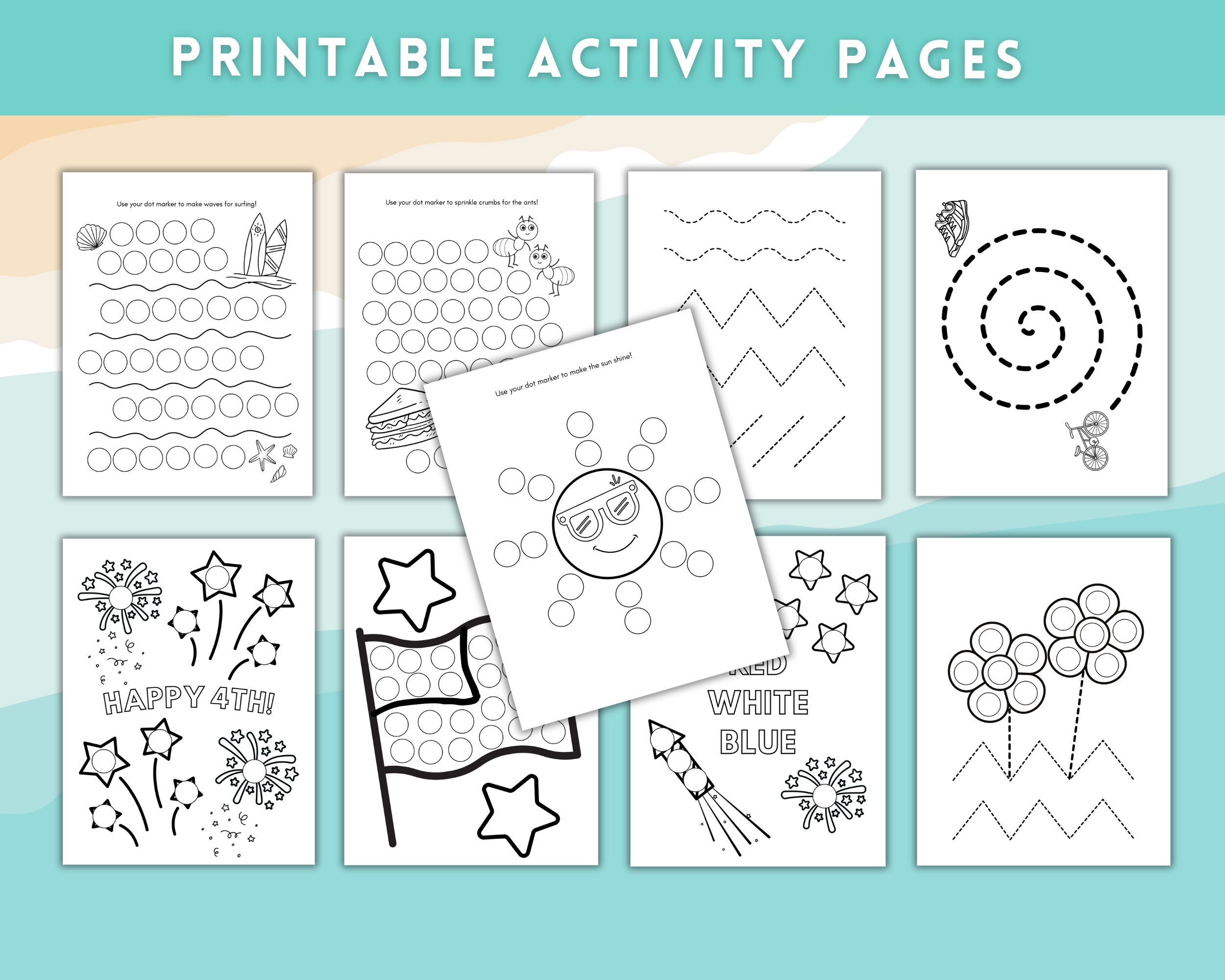 Summer Dot Marker Activities, Dot Marker Coloring Sheets, Dot Marker ...