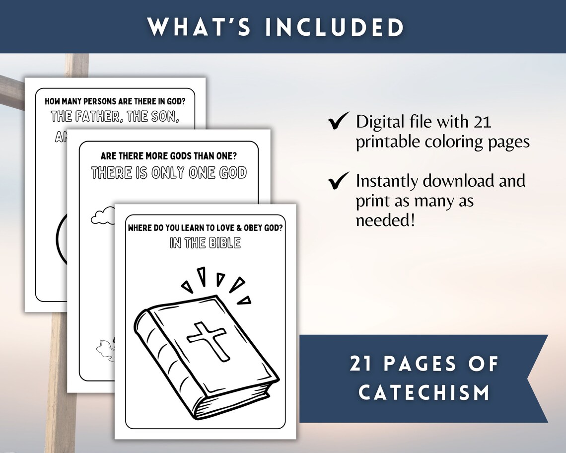 Catechism Coloring Sheets, Christian Coloring Page for Kids, Kids ...