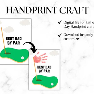 Best Dad by Par, Father's Day Handprint Sign, Handprint Art, Fathers ...