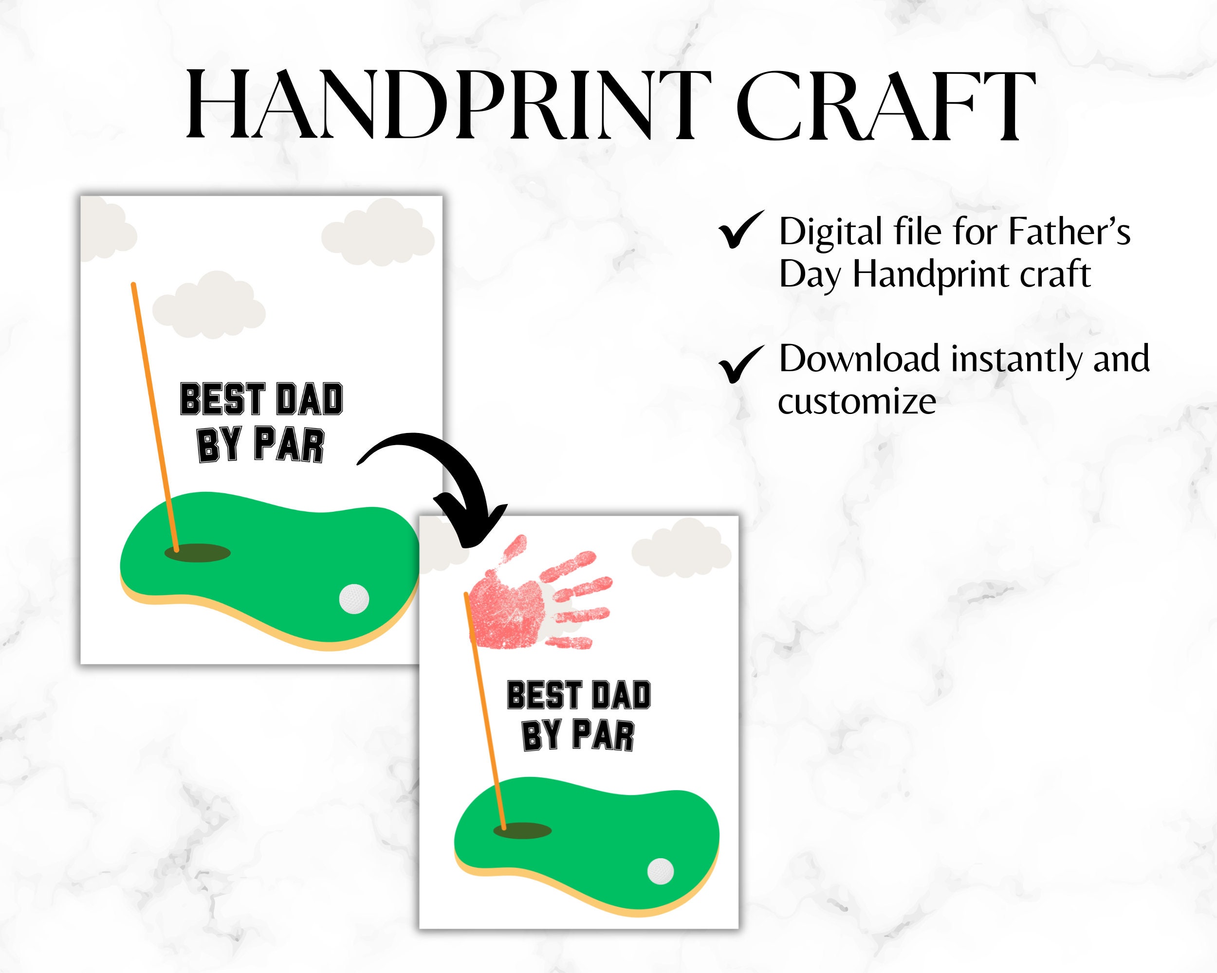Best Dad by Par, Father's Day Handprint Sign, Handprint Art, Fathers ...