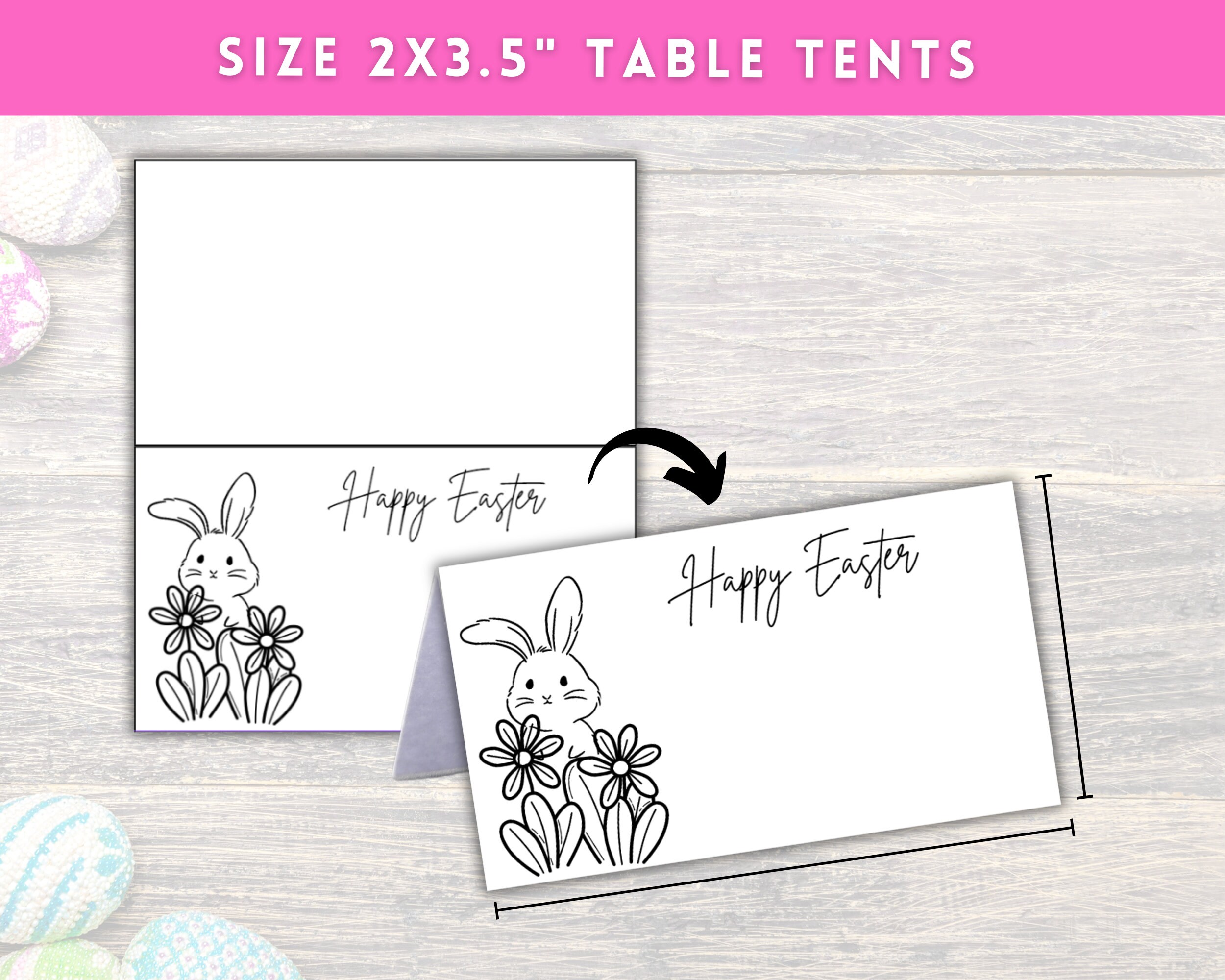 Easter Coloring Place Cards, Easter Table Place Cards Coloring Pages ...