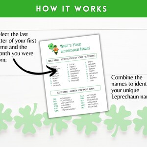 Leprechaun Name Game Printable, Whats Your Leprechaun Name St Patricks ...