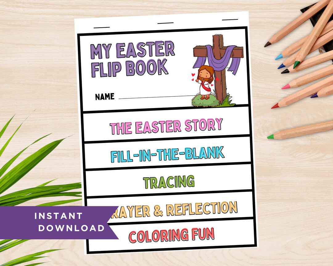 Easter Flip Book Activity for Kids, Easter Story Coloring Pages, Holy ...