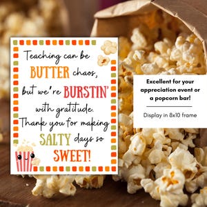 Teacher Appreciation Popcorn Bar, Teacher Appreciation Popcorn Sign ...