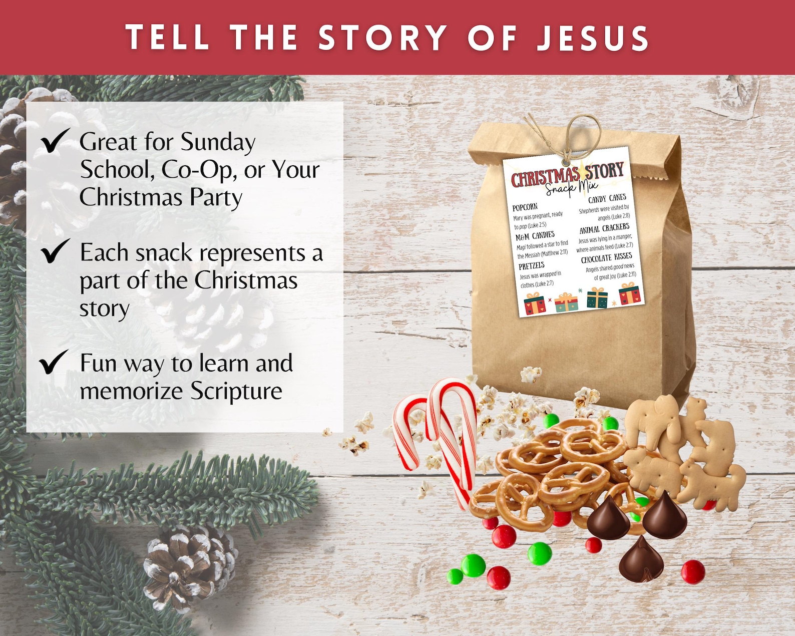 Nativity Story Snack Mix Topper, Christmas Story Snack Mix, Christmas ...