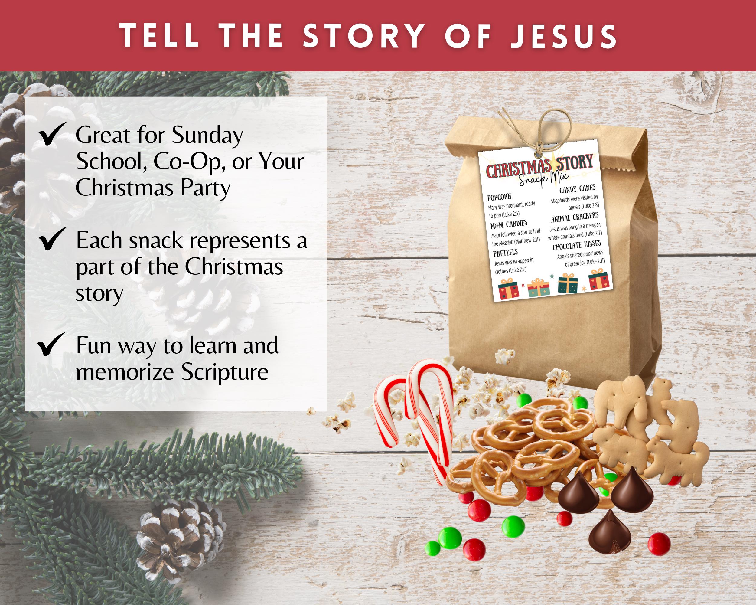 Nativity Story Snack Mix Topper, Christmas Story Snack Mix, Christmas ...
