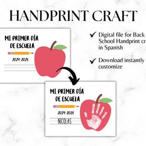 Back to School Spanish Handprint Art, Preschool Sign, Handprint Craft ...