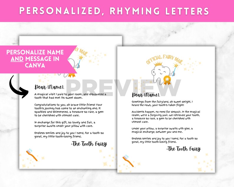 Tooth Fairy Letter, Tooth Fairy Receipt, Letter From the Tooth Fairy ...