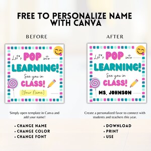 Editable Meet the Teacher Blow Pop Tag, Back to School Lollipop Tag ...