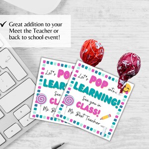 Editable Meet the Teacher Pop Tag, Back to School Lollipop Tag, First ...