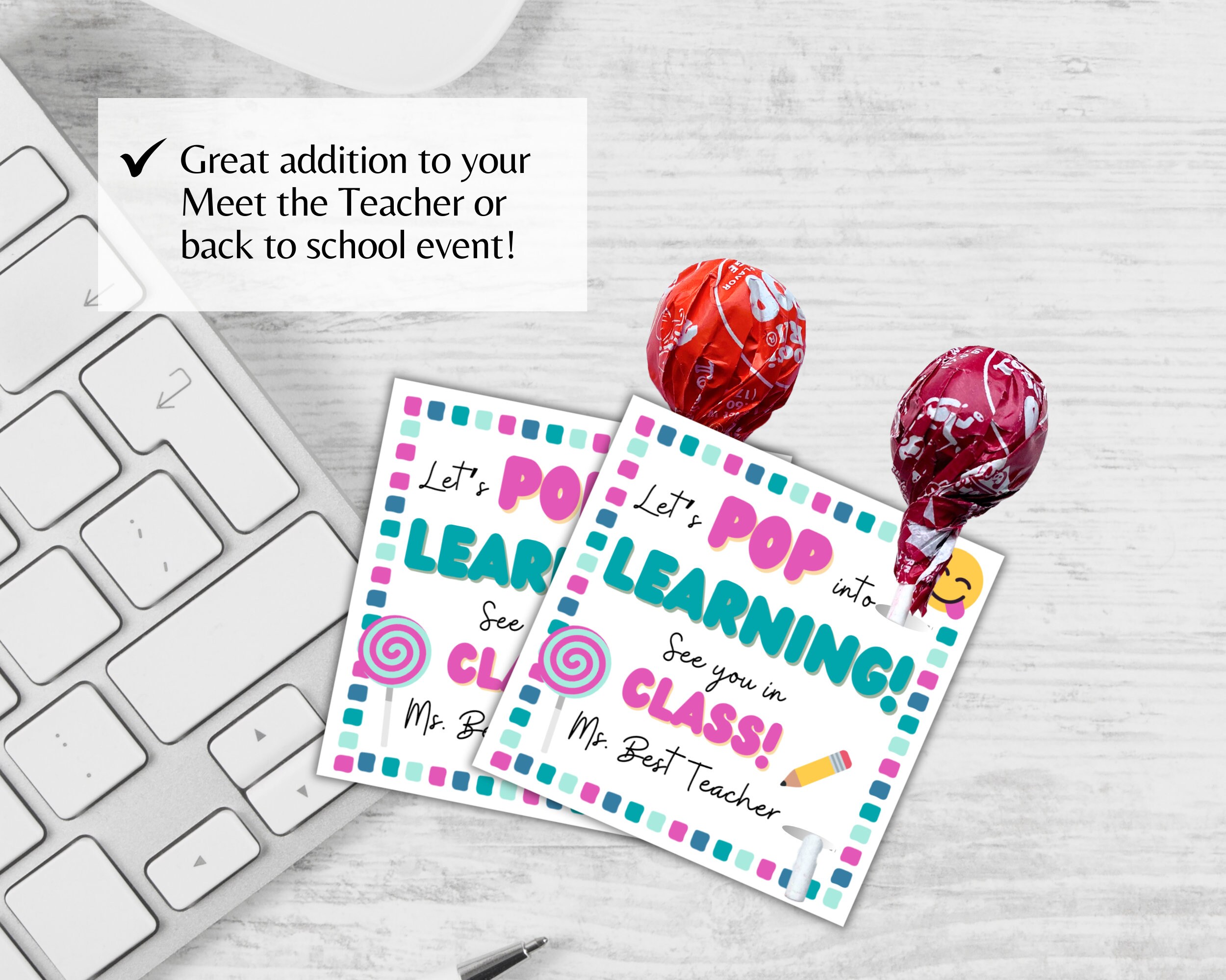 Editable Meet the Teacher Blow Pop Tag, Back to School Lollipop Tag ...