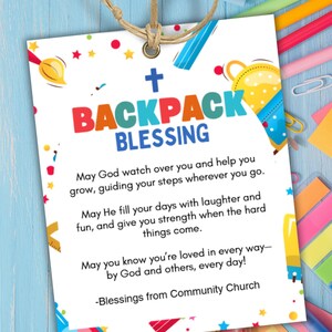 Editable Backpack Blessing Tags, Backpack Prayer Tags, Christian Back ...