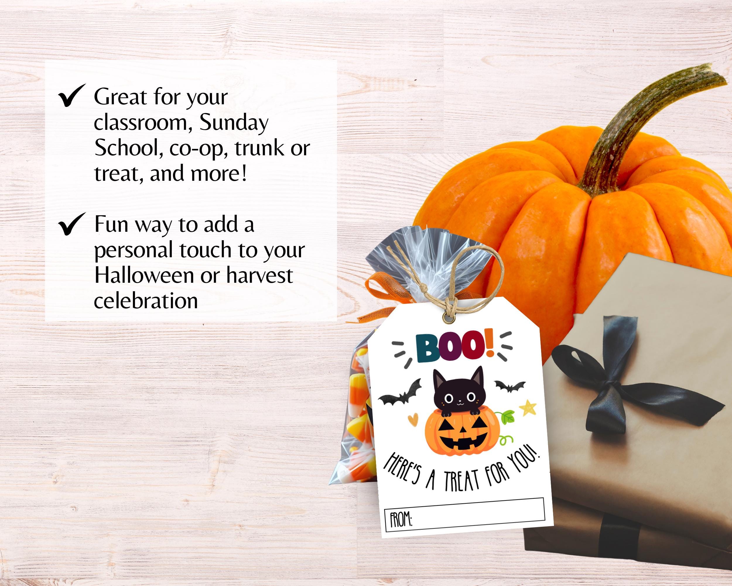 Editable Halloween Gift Tags, Halloween Class Gift, Boo Basket Tag ...