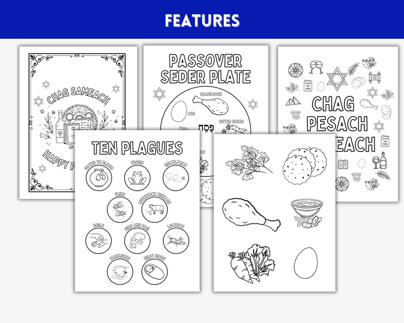 Passover Coloring Pages, Seder Coloring Sheets, Activity Sheets ...