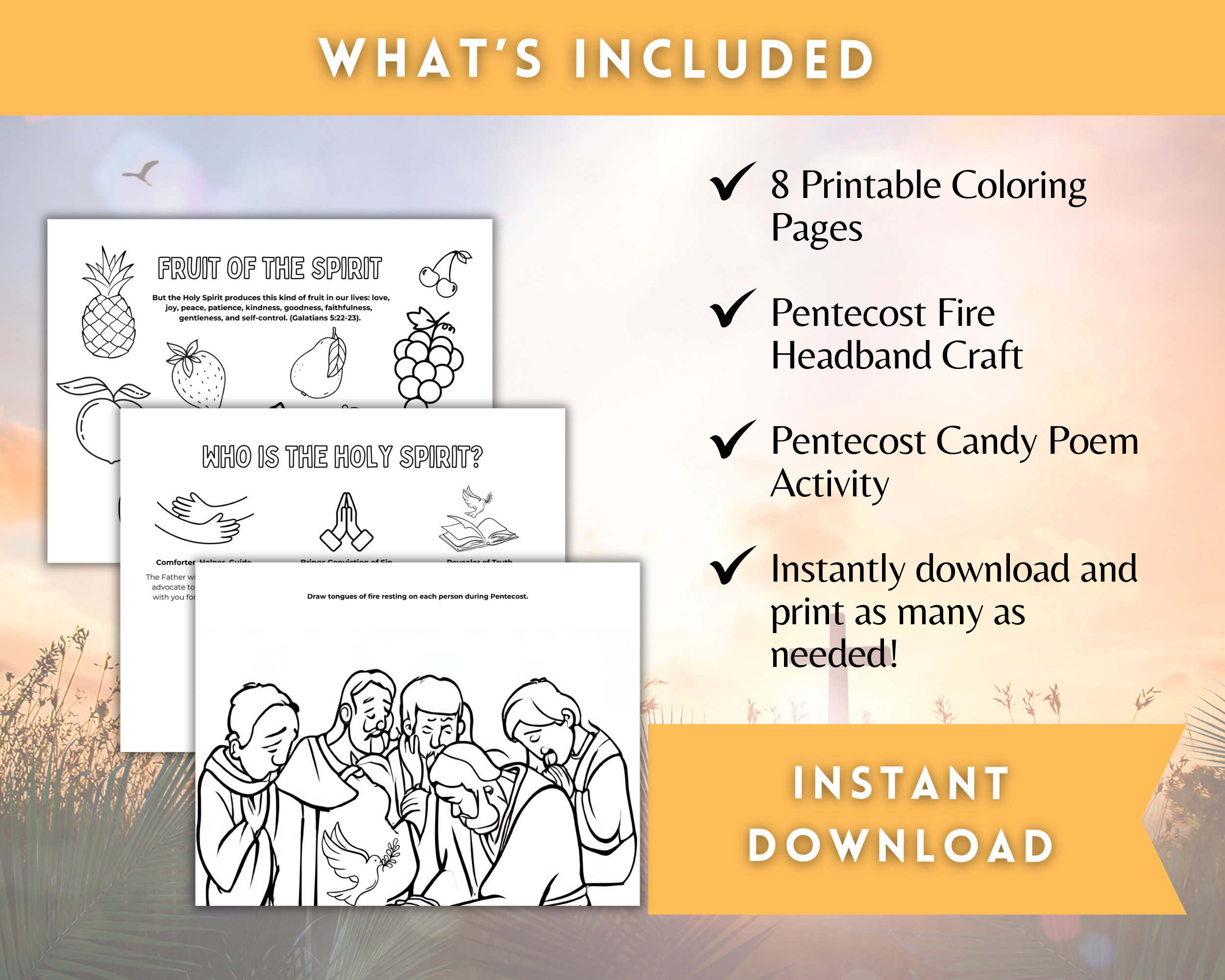 Pentecost Christian Preschool Activities, Pentecost Craft for Kids ...