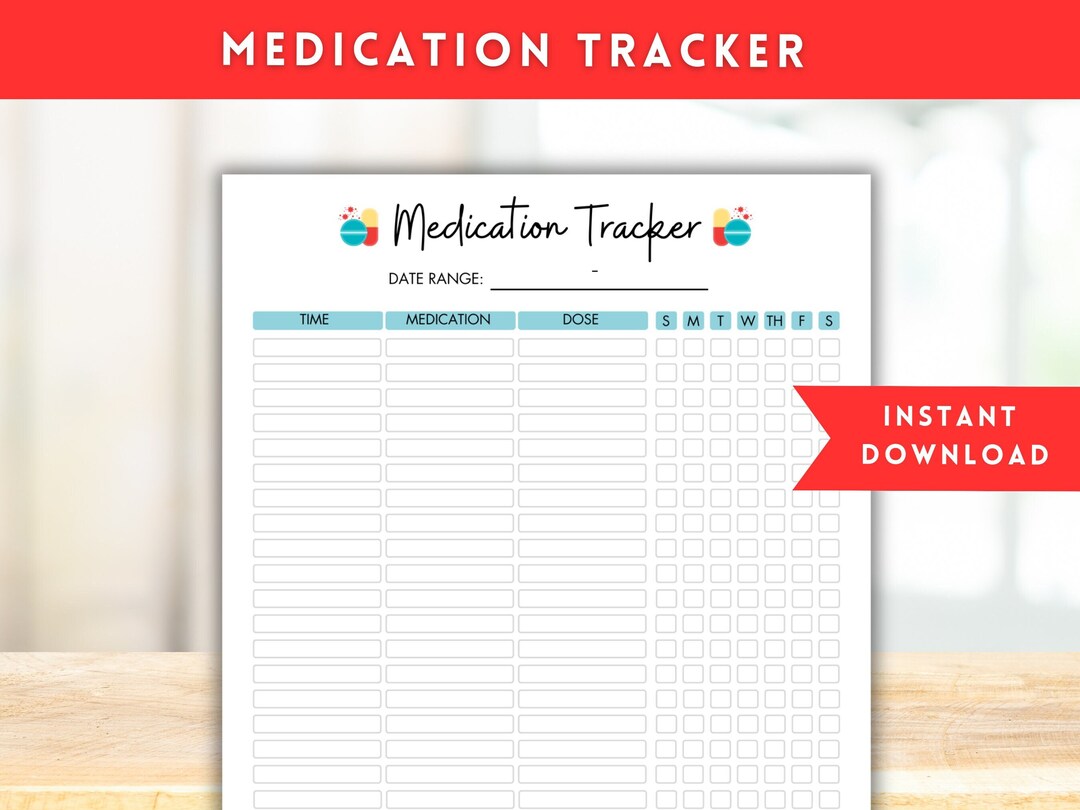 Medication Tracker Printable, Health Tracker, Daily Medication Log ...