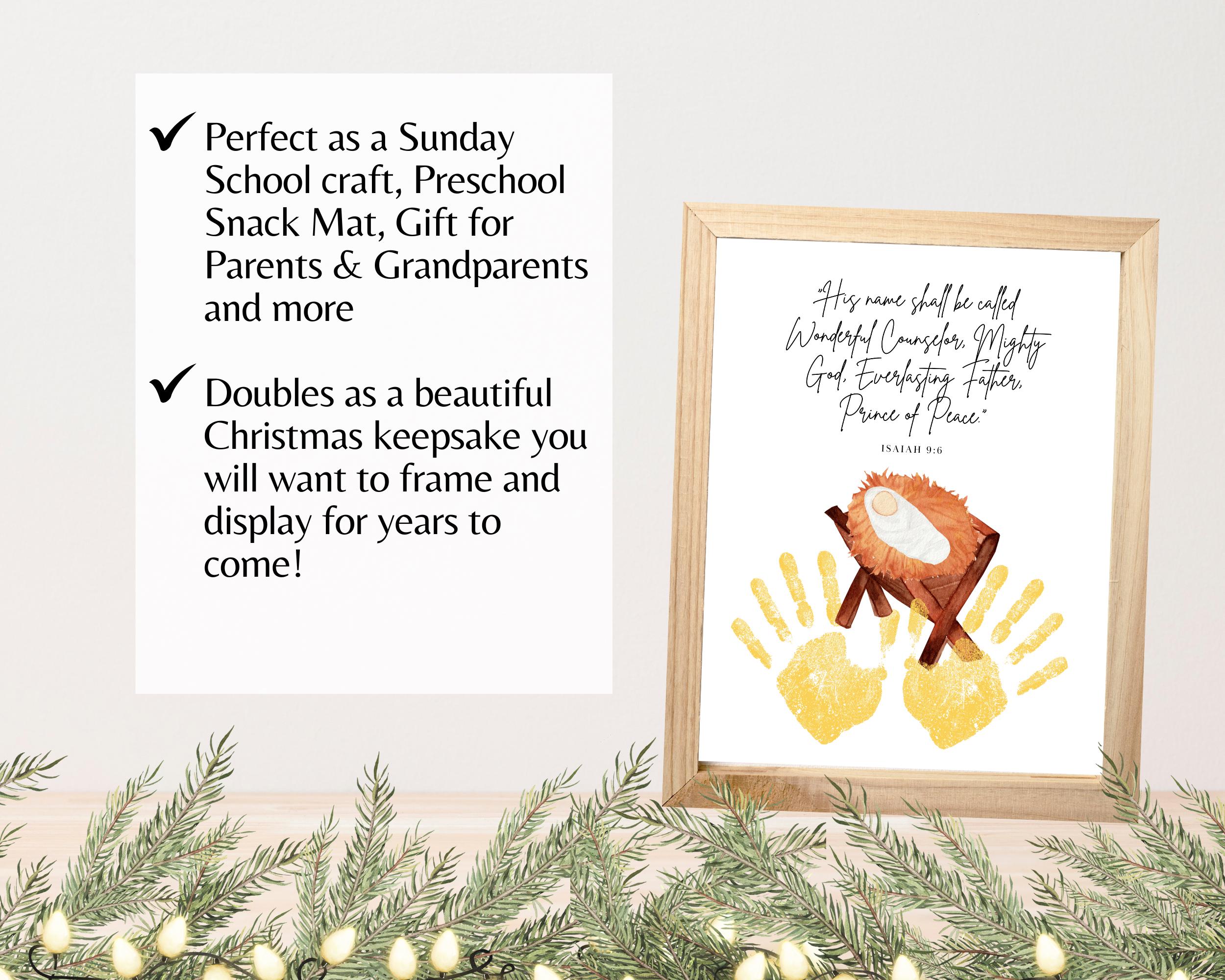 Nativity Handprint Christmas Craft, Baby Jesus Crafts for Bible Class ...
