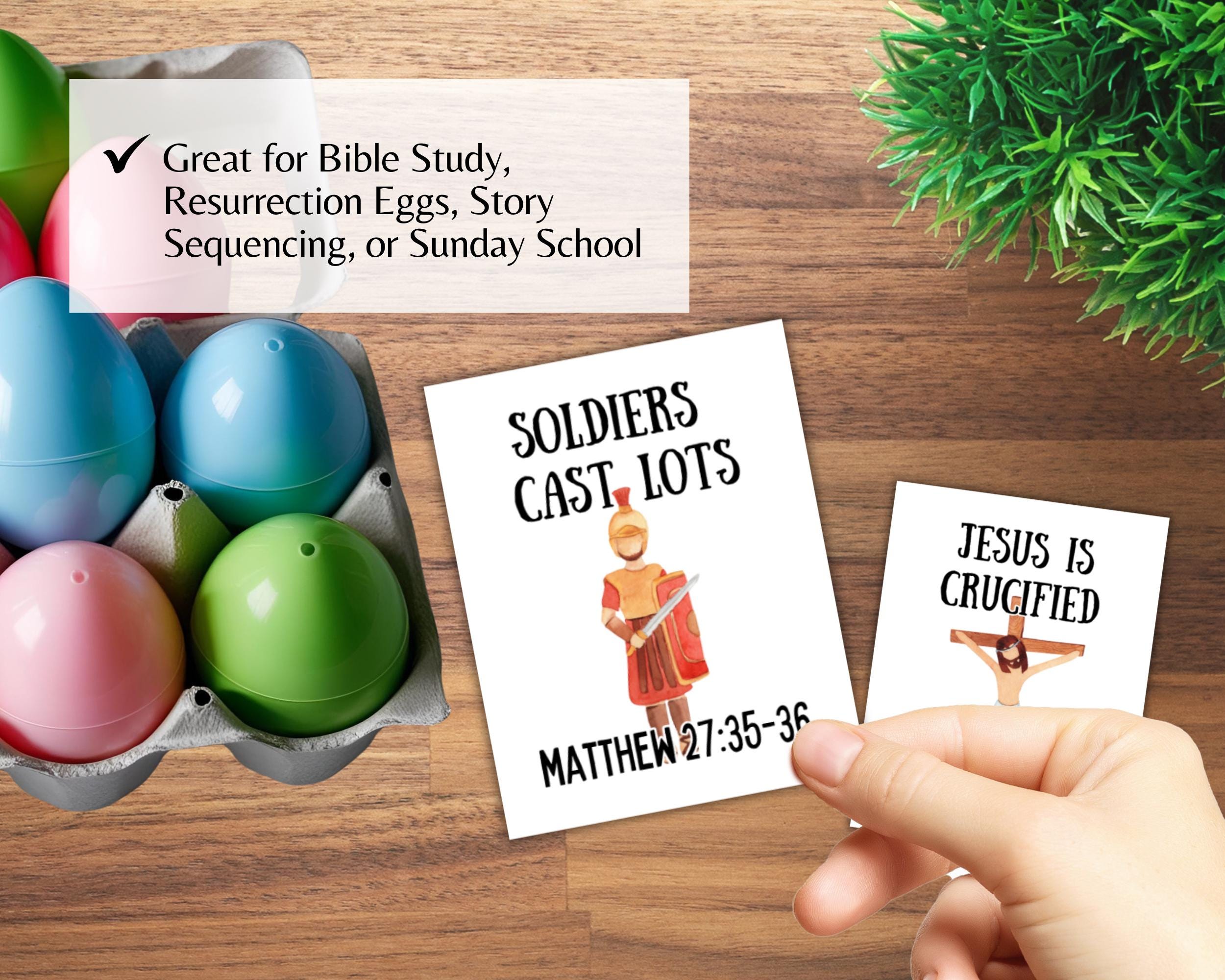 Easter Story Cards for Resurrection Eggs, Bible Study Sunday School ...