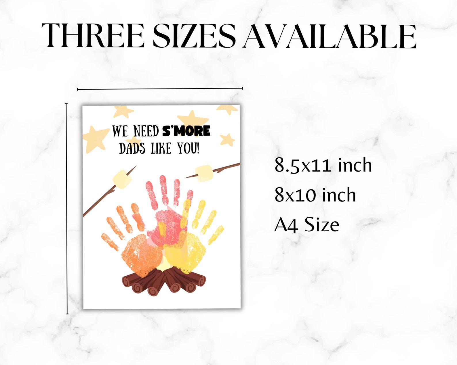 Handprint Smores Father's Day, Father's Day Handprint Sign, Handprint ...