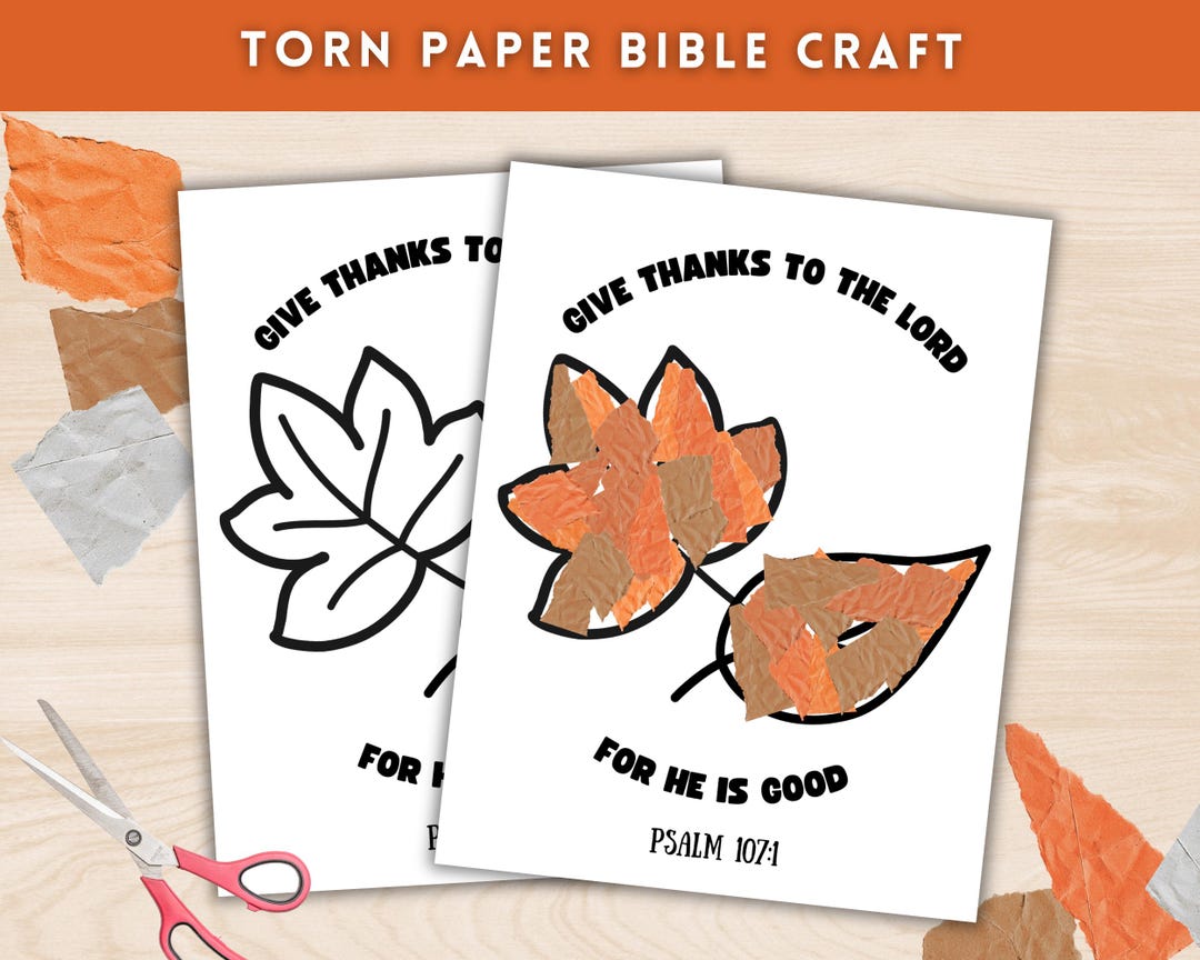 Torn Paper Fall Sunday School Craft, Fall Bible Crafts, Christian ...