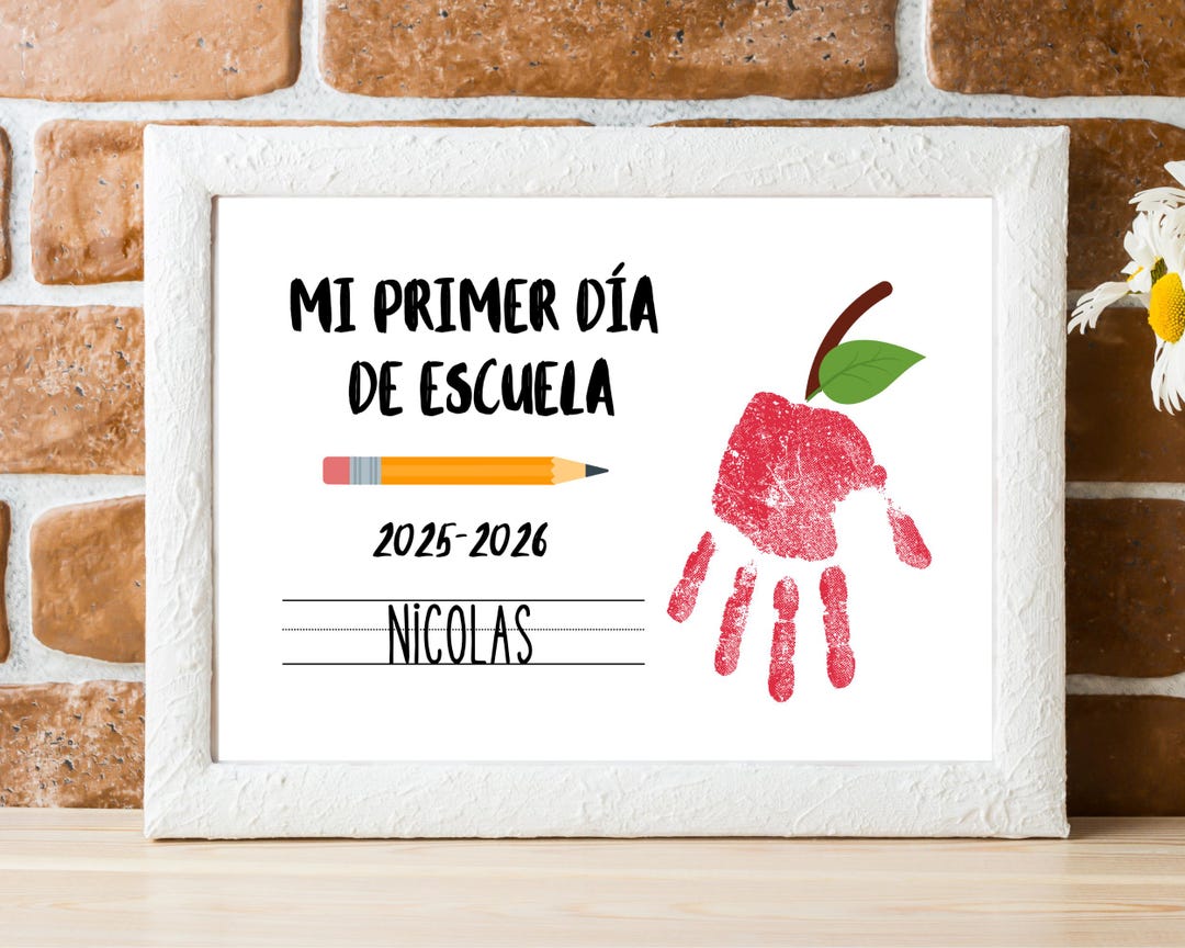 Back to School Spanish Handprint Art, Preschool Sign, Handprint Craft ...
