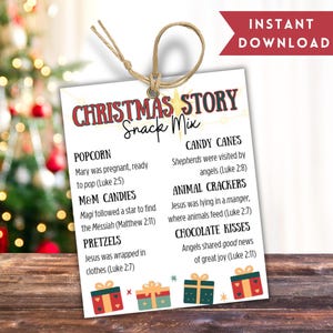 Nativity Story Snack Mix Topper, Christmas Story Snack Mix, Christmas ...