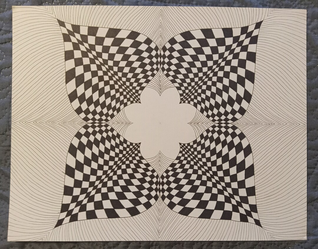 Four of Spades: Large Geometric Drawing - Etsy