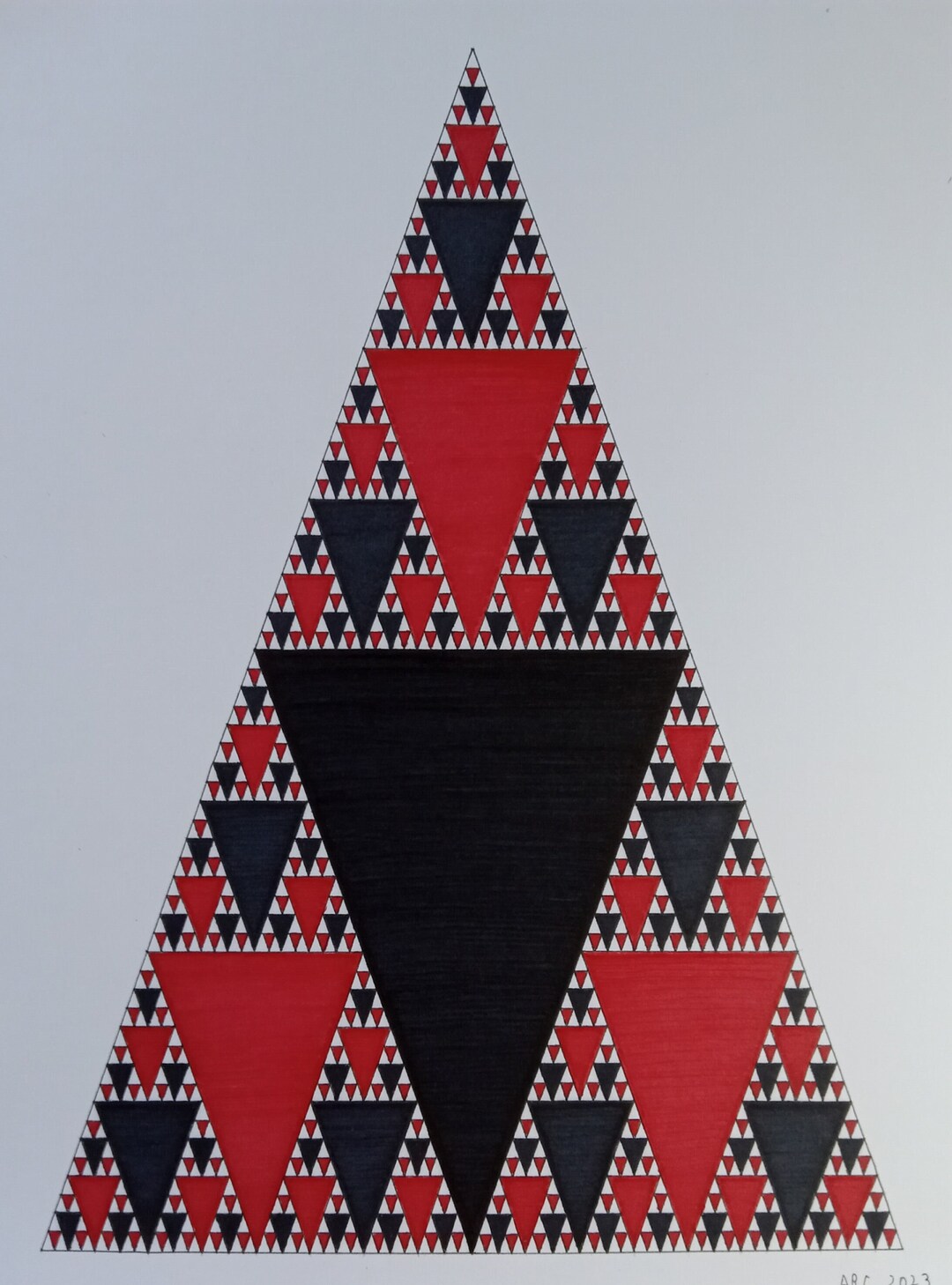 Sierpinski's Triangle: Medium Geometric Drawing - Etsy