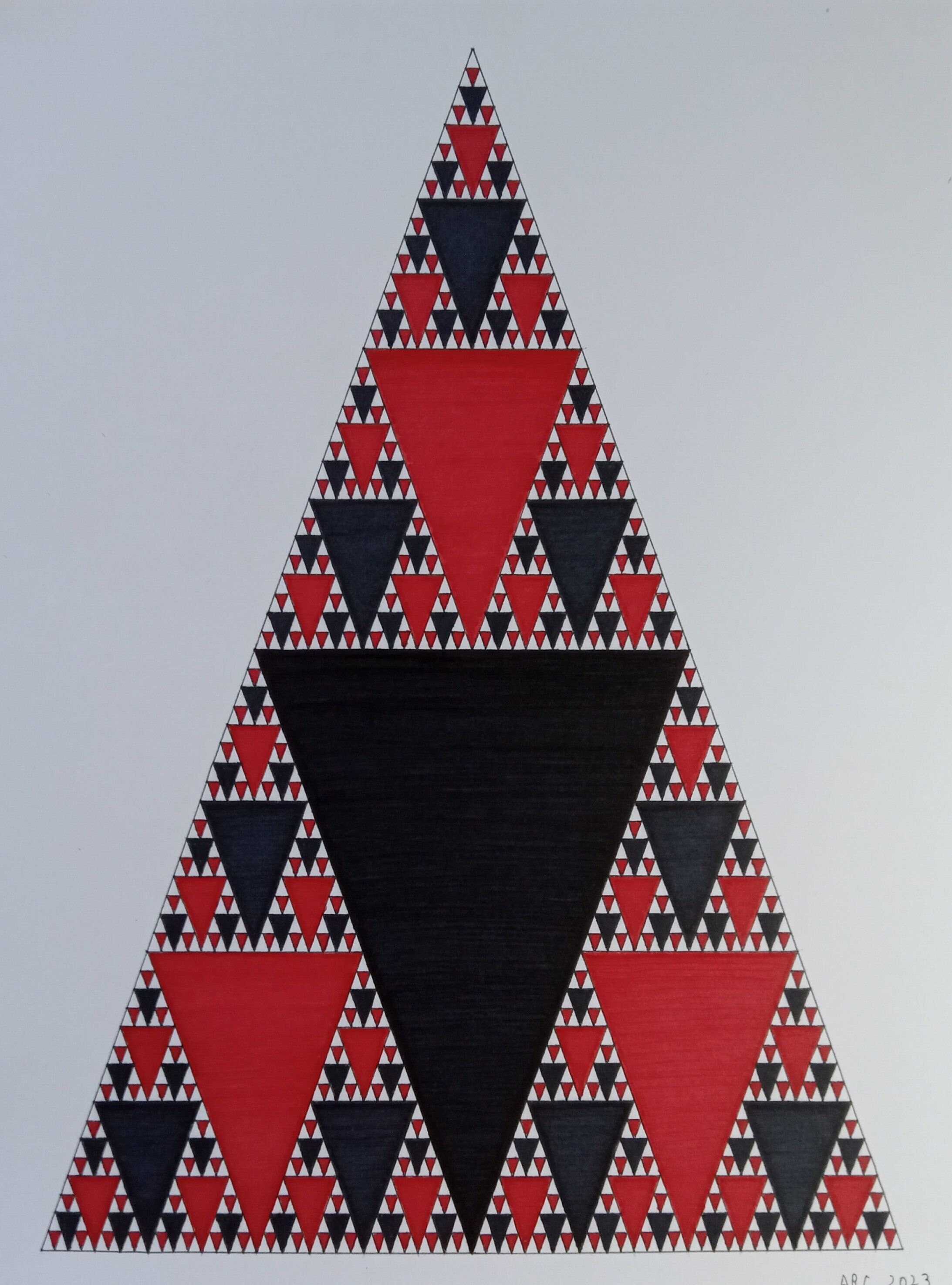 Sierpinski's Triangle: Medium Geometric Drawing - Etsy
