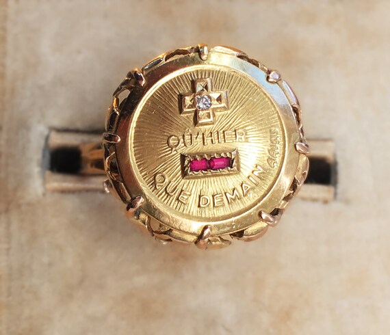 Rare Alphonse Augis Diamond Ruby 18k 750 18 Carats Gold Ring | Etsy