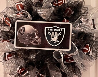 Raiders Football Wreath Sign - Etsy
