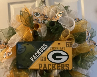 Green Bay Packers Wreath NFL Football Packers Football Home Decor ...