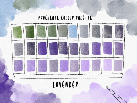 Lavender Procreate colour palette digital download swatches | Etsy