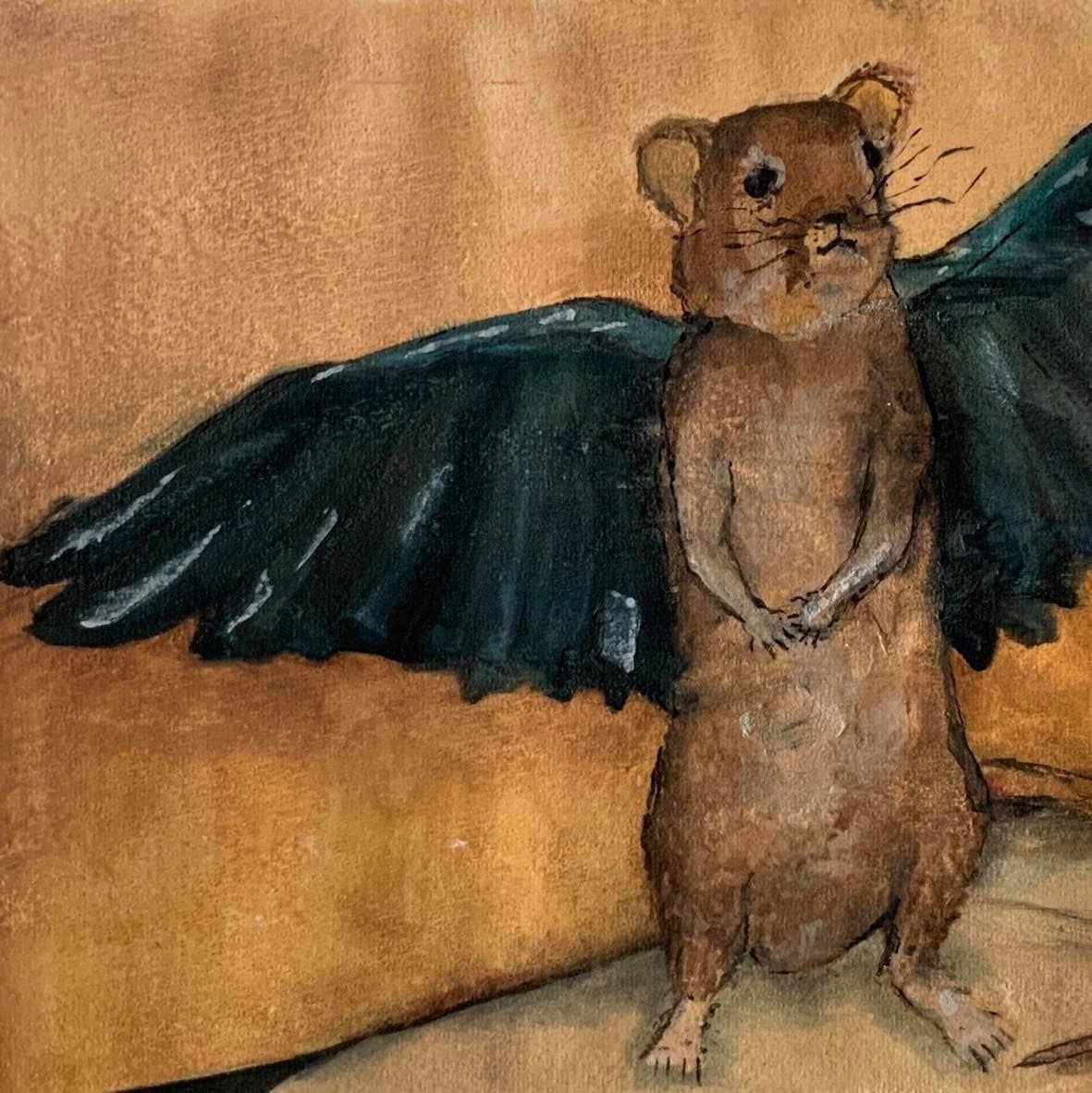Taxidermy Rat Bird Watercolour Painting, Cursed Image - Etsy