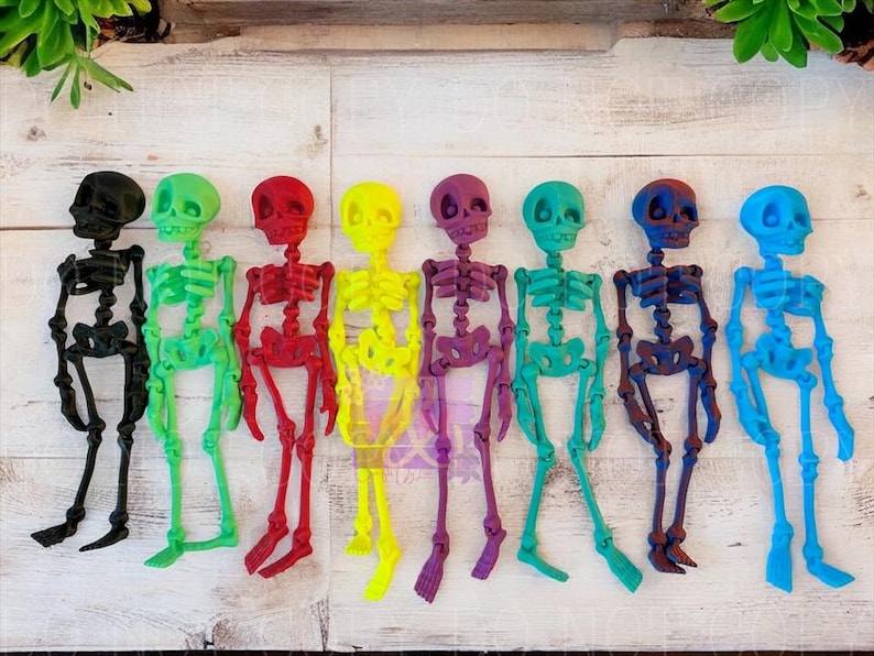 3D Printed Fully Articulated Skeleton | Poseable Halloween Decor ...